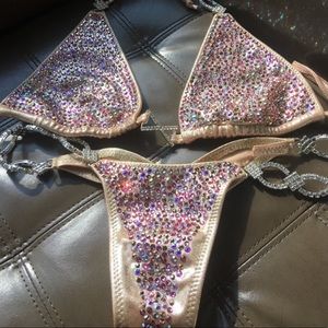 Swim | Rose Gold Crystal Competition Bikini | Poshmark